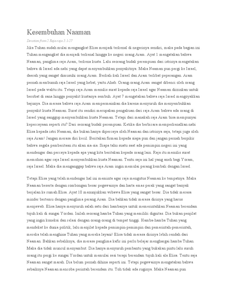 Kesembuhan Naaman | PDF