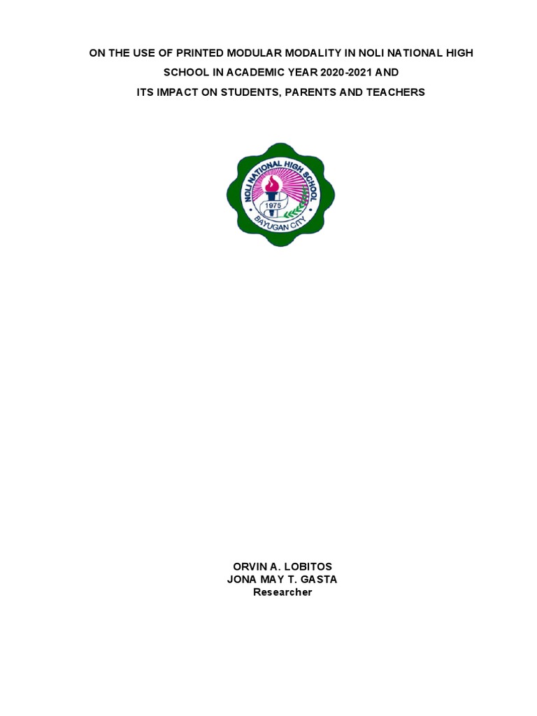 Printed Modules' Impact at NNHS | PDF | Constructivism (Philosophy Of Education) | Statistics