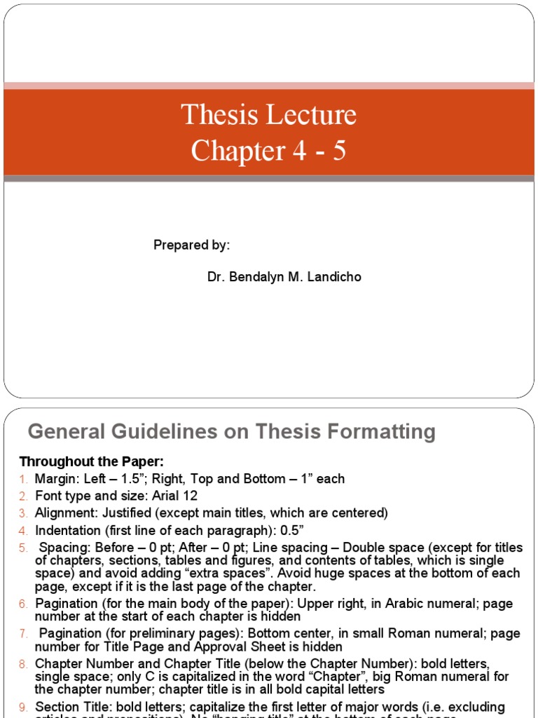 Thesis Lecture Chapter 4 - 5: Prepared By: Dr. Bendalyn M. Landicho ...