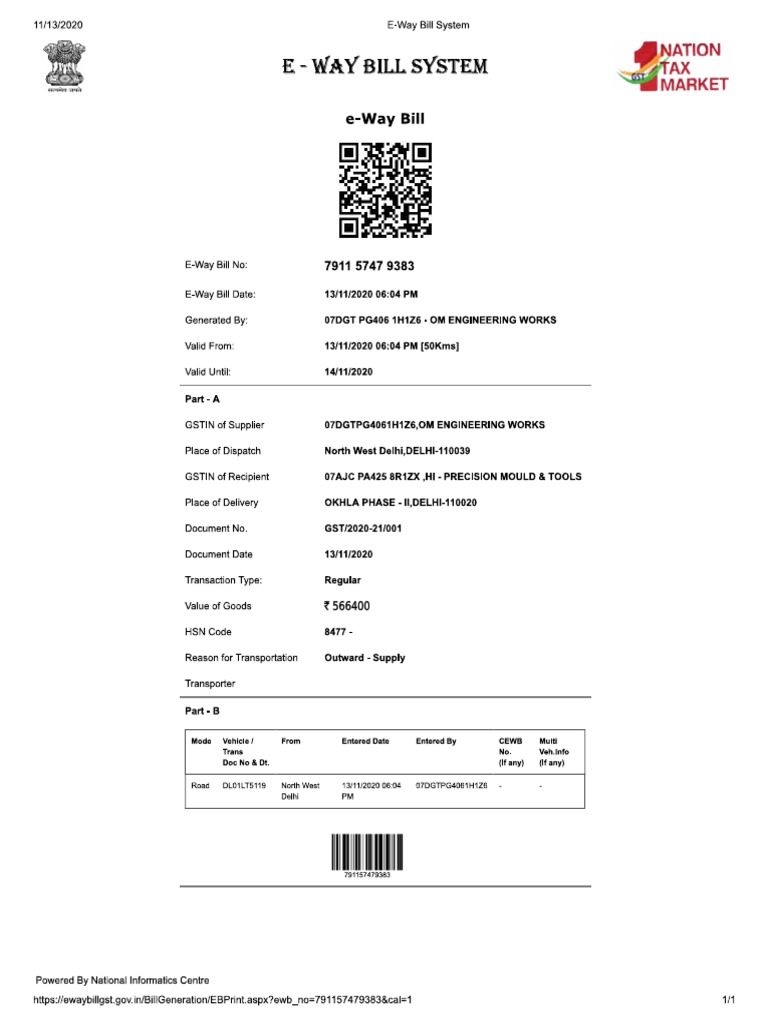 Eway Bill | PDF