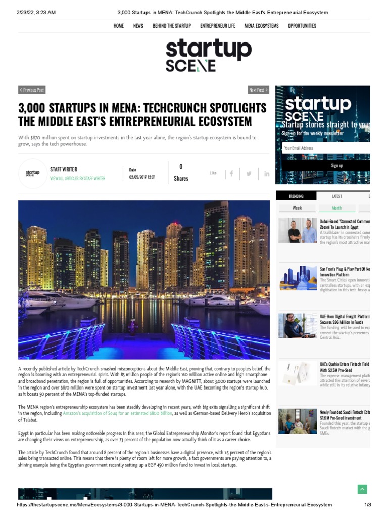 MENA's Startup Boom: 3,000 New Ventures | PDF | Small Business ...