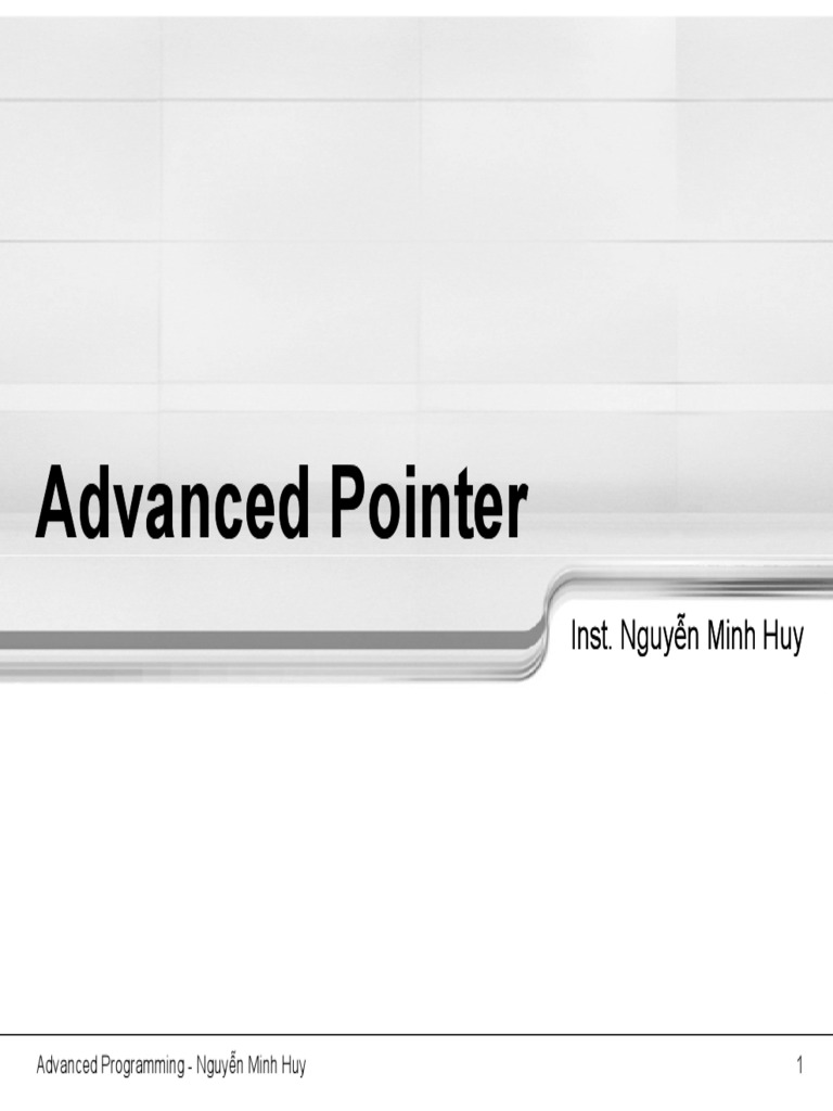 AP-03-Advanced Pointers-English | PDF | Pointer (Computer Programming) | Data