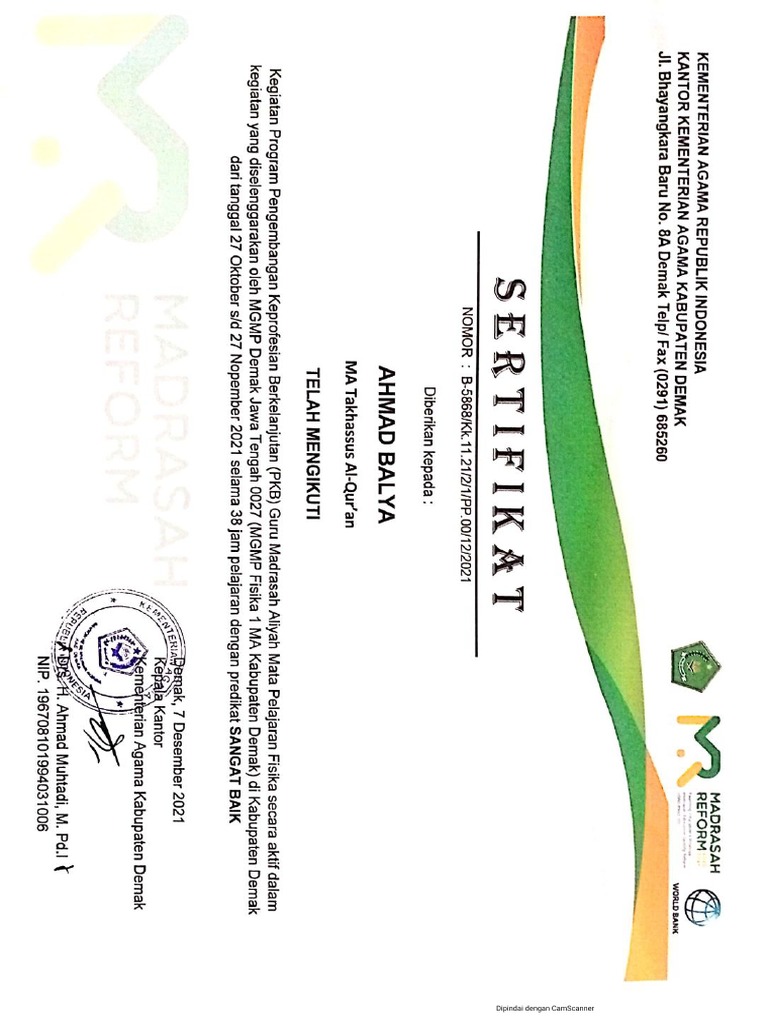 Sertifikat MGMP | PDF