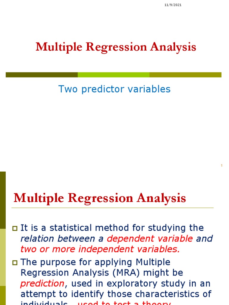 Multiple Regression (2 Variables) - MHSW | PDF