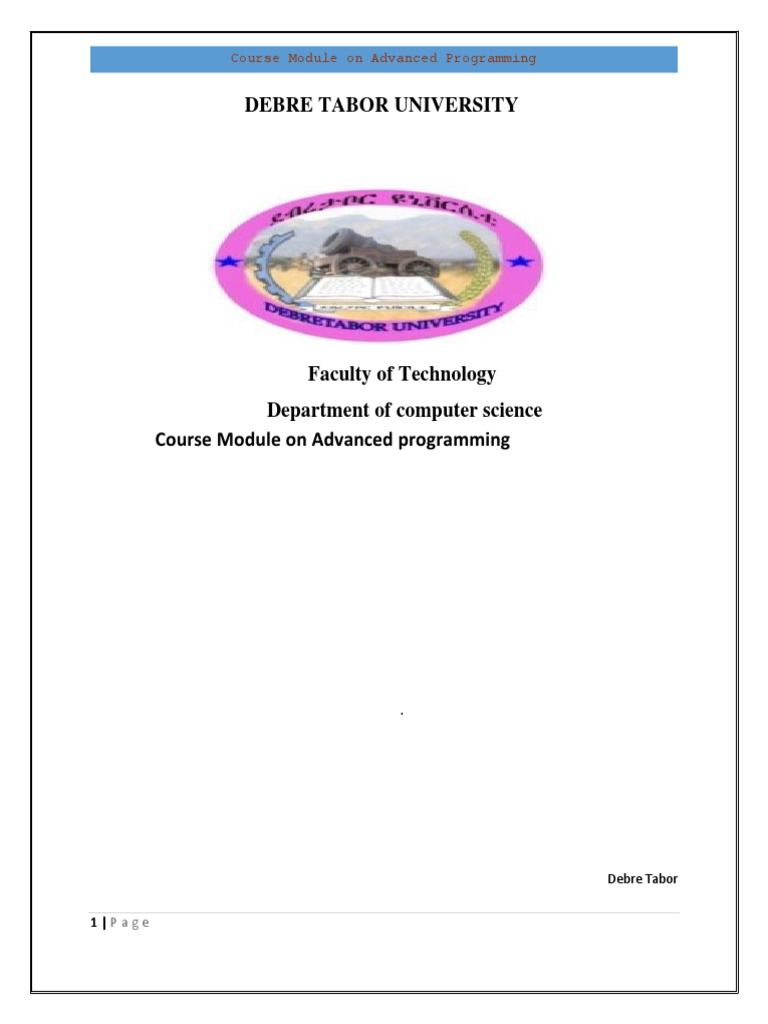 Debre Tabor University: Course Module On Advanced Programming | PDF | Process (Computing ...
