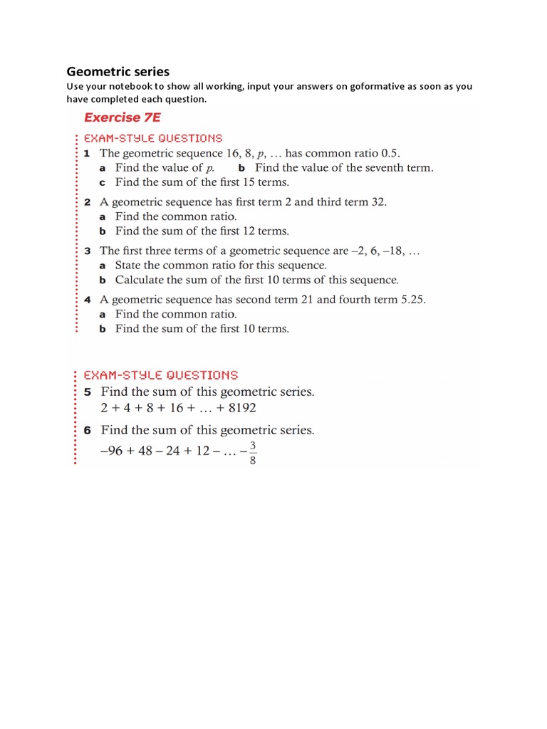 Geometric Series | PDF