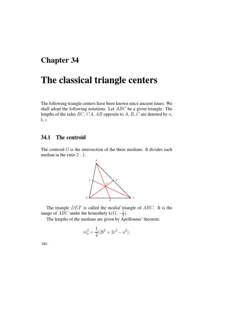 The Classical Triangle Centers | PDF | Triangle | Classical Geometry