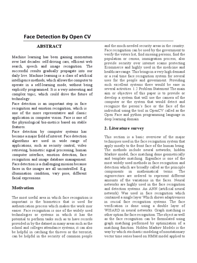 Face Detection by Using OpenCV | PDF | Computer Vision | Graphical User ...