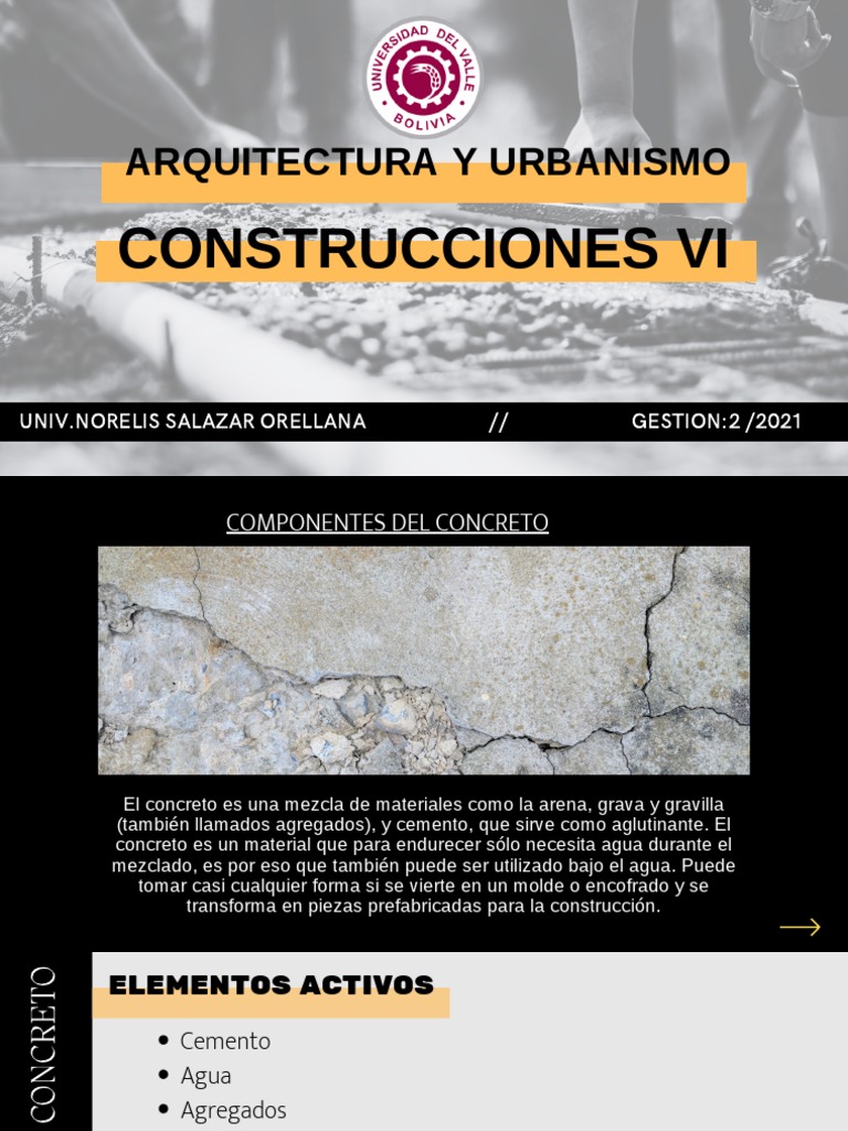 Componentes Del Concreto | PDF | Cemento | Hormigón