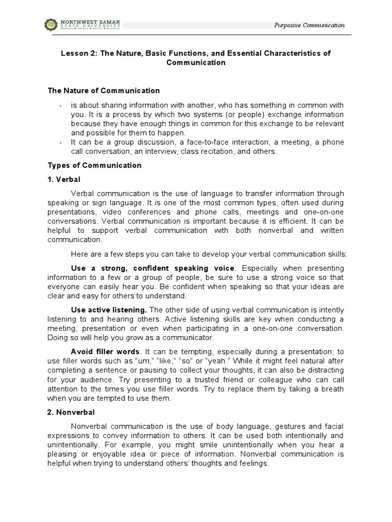 MODULE 1 Lesson 2 | PDF | Body Language | Communication