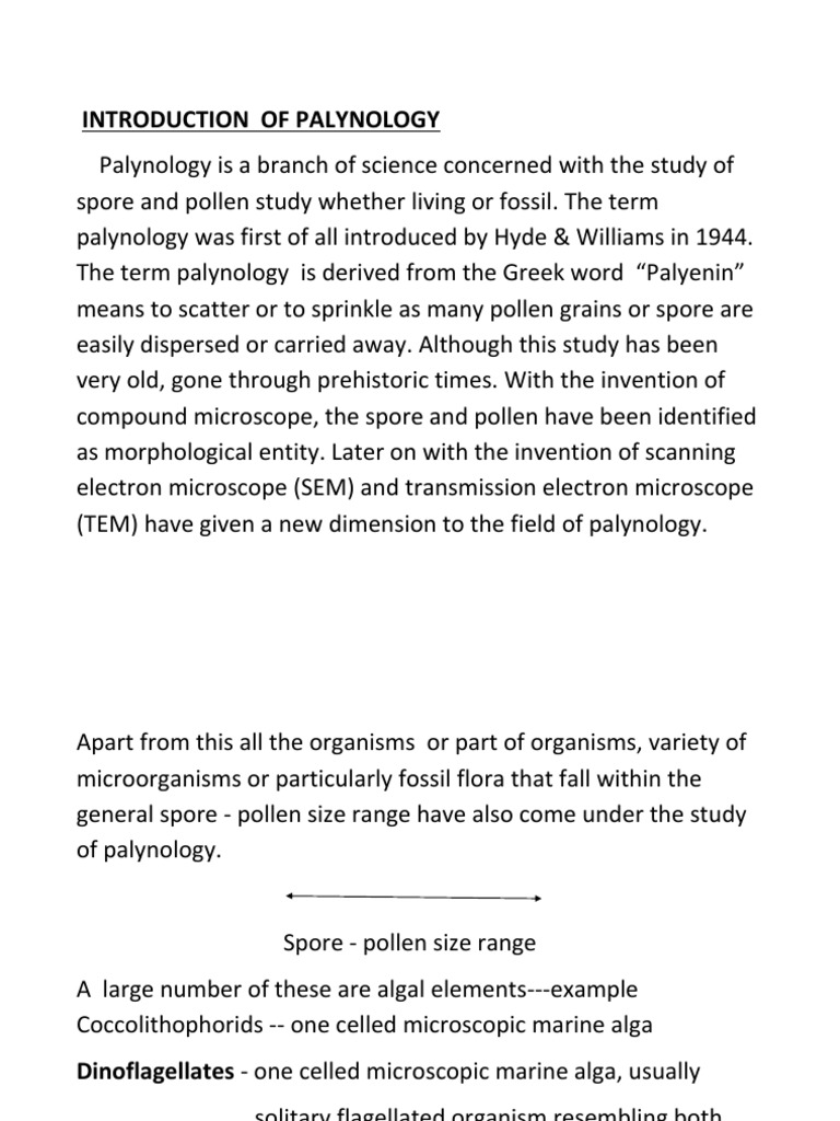 Palynology Pdf Spore Pollen
