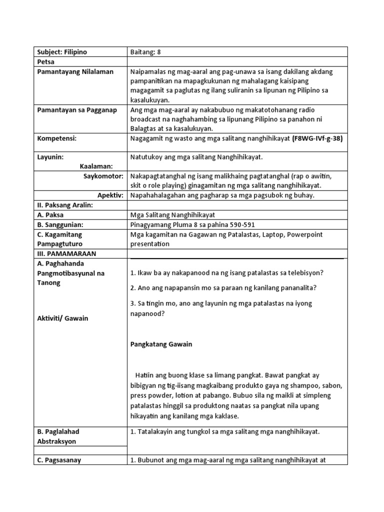 Final COT Grade 8 | PDF