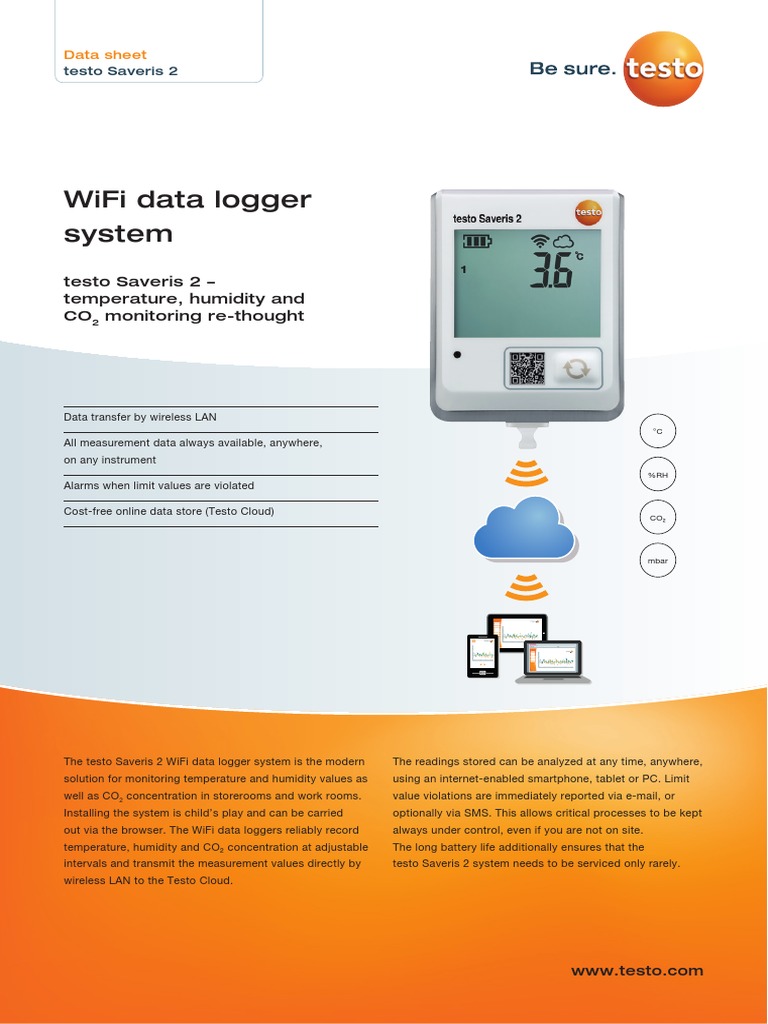 Testo Saveris 2 Data Sheet | PDF | Wi Fi | Wireless Lan
