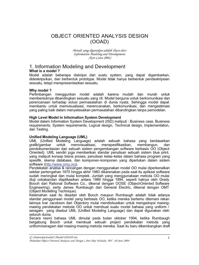 Object Oriented Analysis Design (OOAD) : What Is A Model ? | PDF
