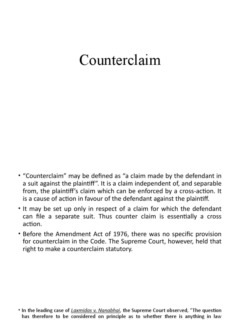 Counterclaim | PDF | Lawsuit | Pleading