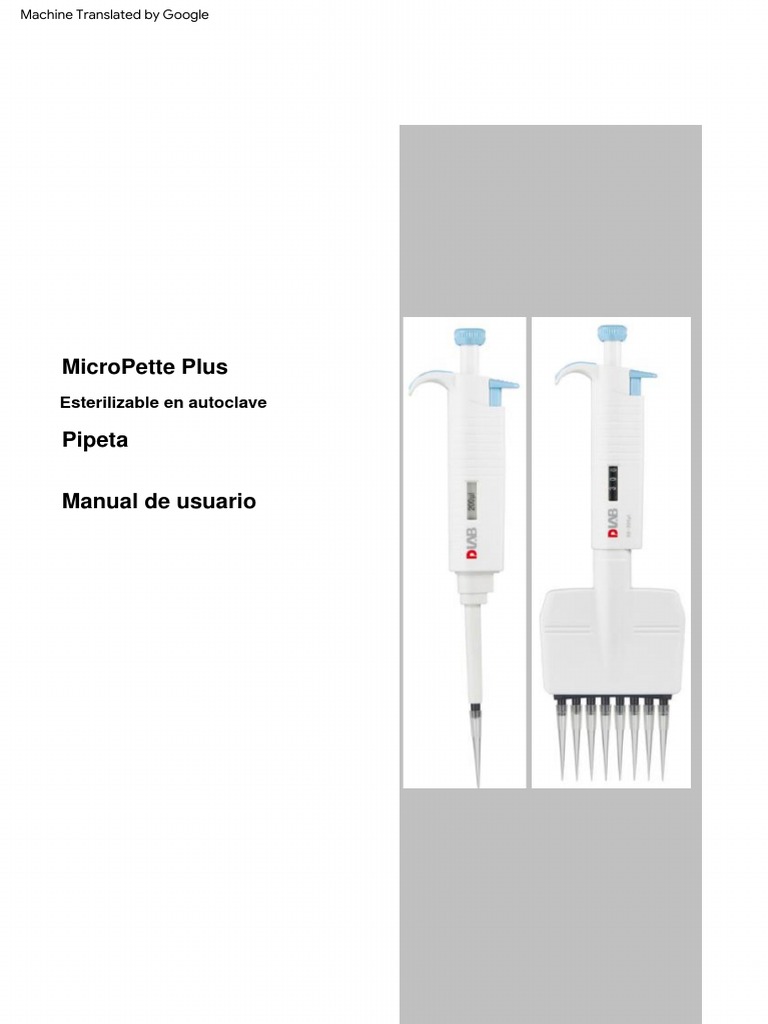 Pipeta Manual MicroPette Plus DLAB | PDF | Líquidos | Calibración