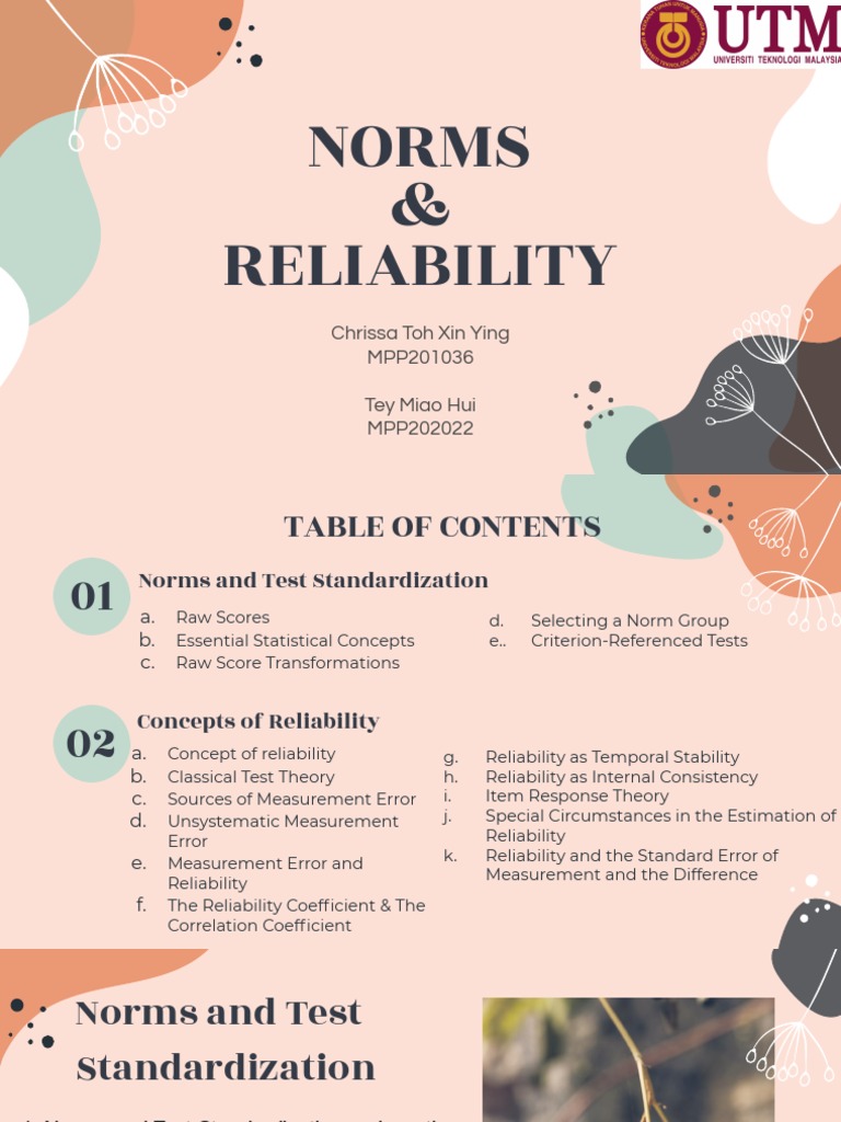 CHAPTER 4 Norms and Reliability | PDF | Test (Assessment ...