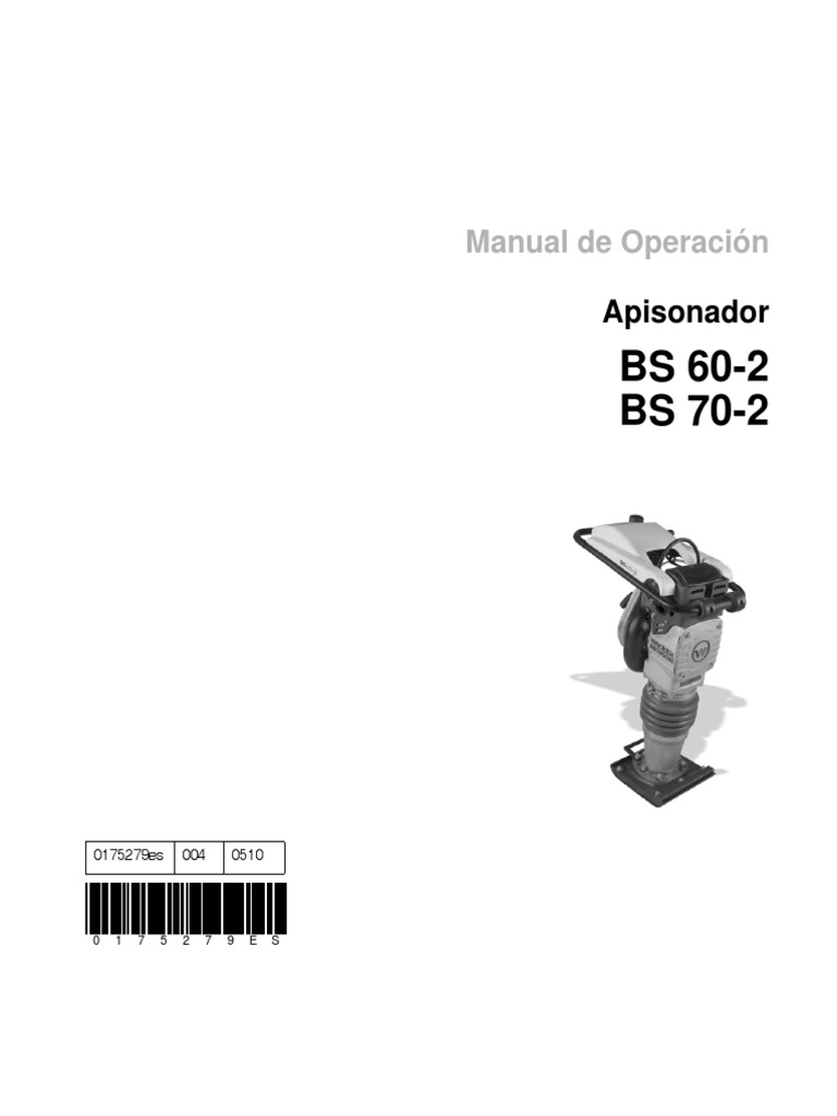 Manual Pison 65kg Wacker Mod. Bs60 2 Bs70 2 | PDF | Motor de combustión ...