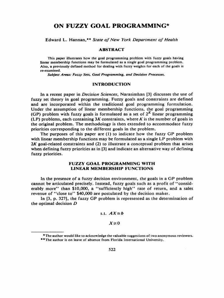 Fuzzy Goal Programming | PDF | Function (Mathematics) | Matrix ...