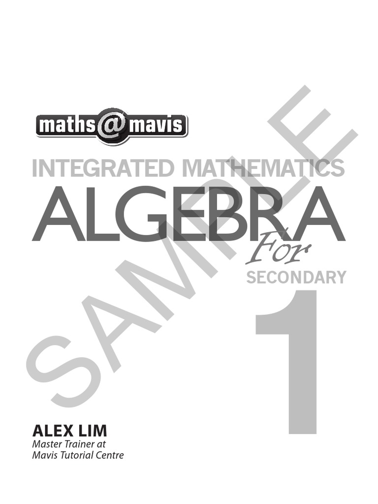 SAMPLE Integrated Maths Algebra Secondary 1 | PDF