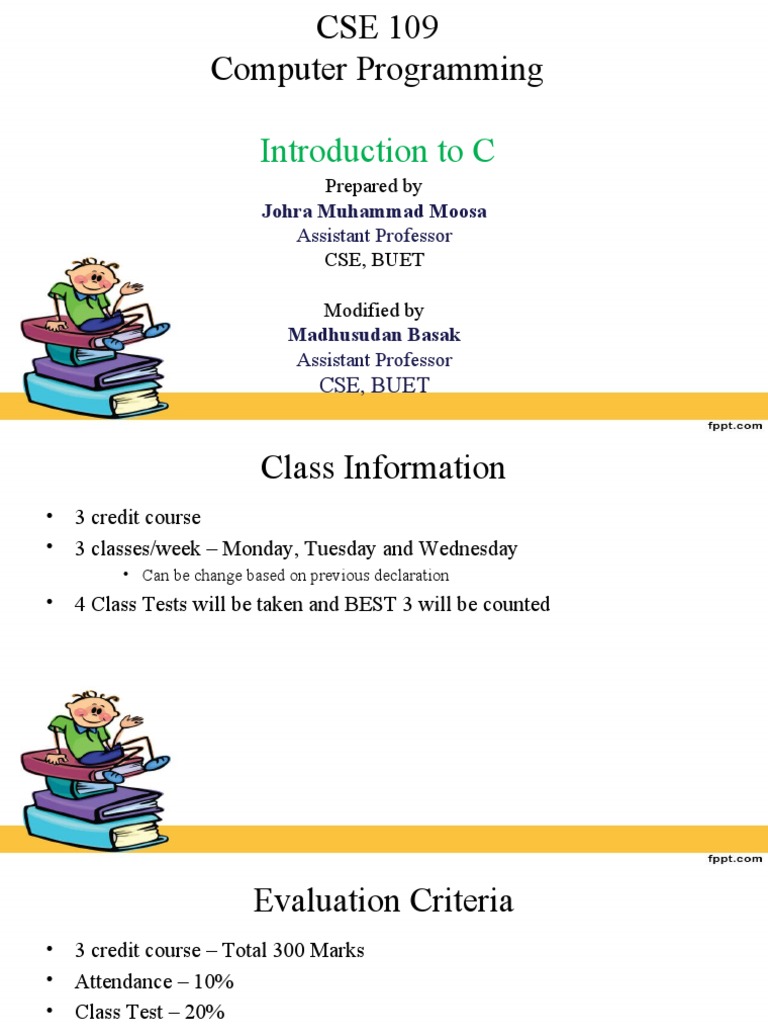 Introduction To C: Johra Muhammad Moosa | PDF | Subroutine | Integrated Development Environment