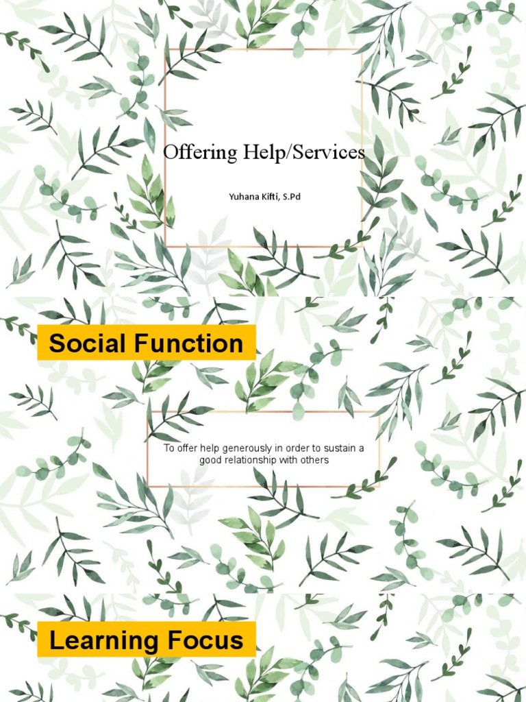 Offering Services or Help | PDF