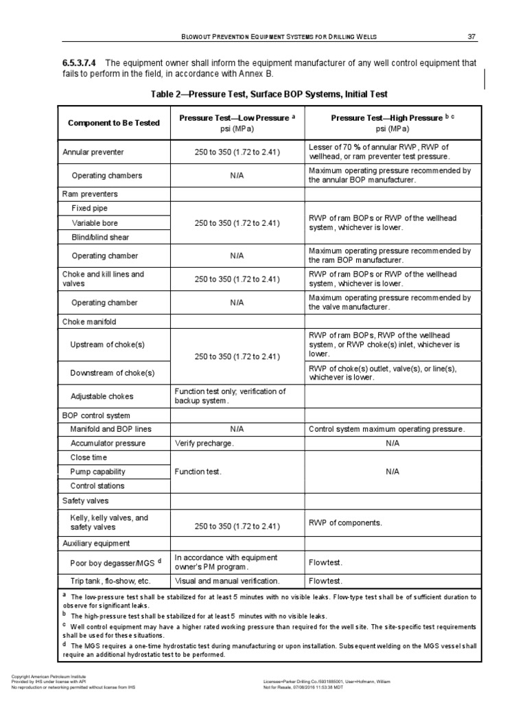 API STD 53 Degasser Inspection Requirements | PDF | Energy Technology | Liquids