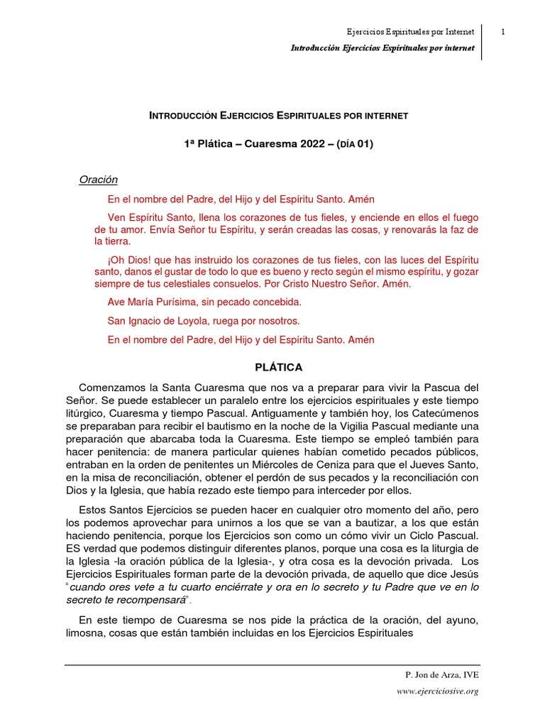 Primera Plática | PDF | Prestado | Cristo (título)