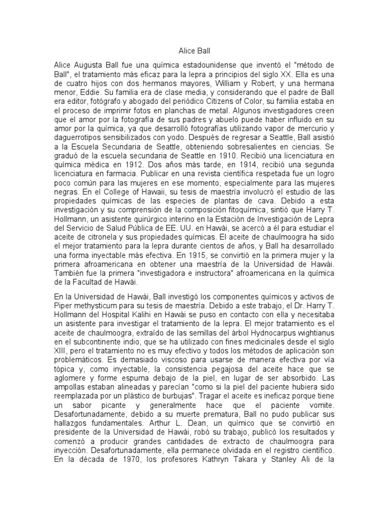 Alice Ball | PDF