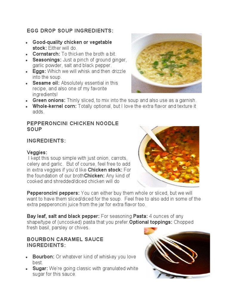 Different Types of Soup | PDF | Soup | Stock (Food)