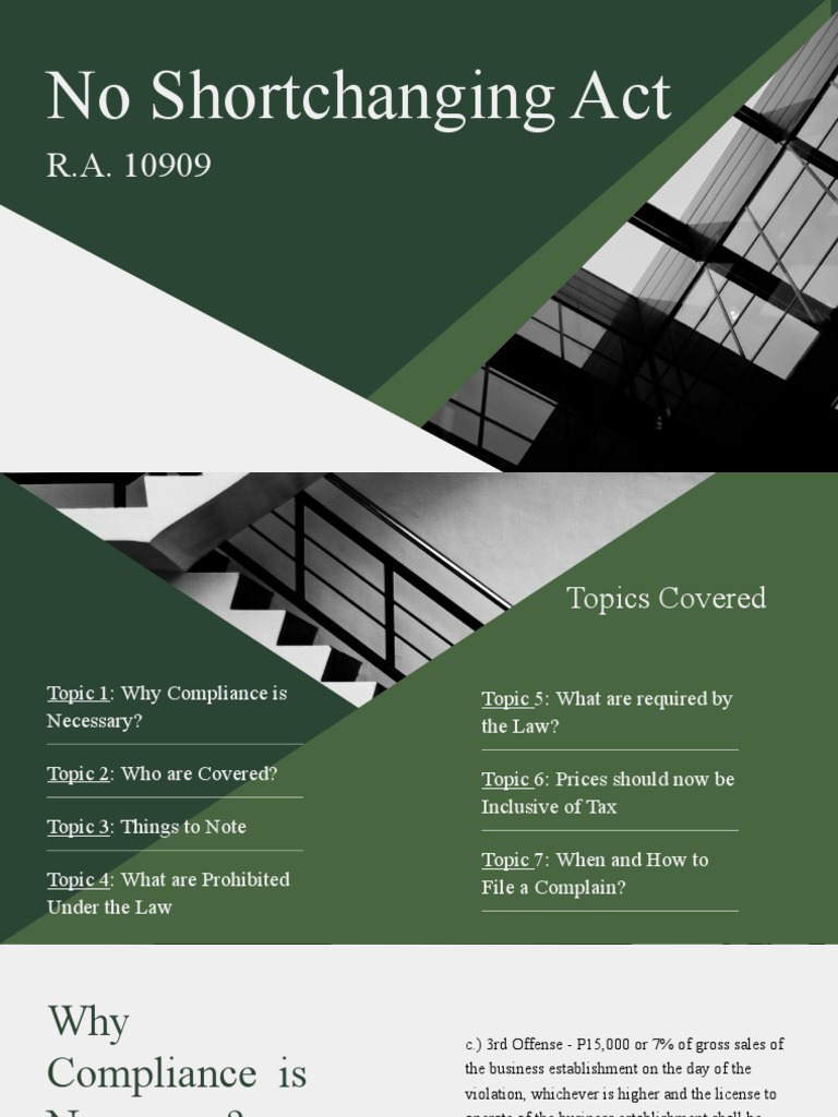 No Shortchanging Act | PDF | Goods | Taxes