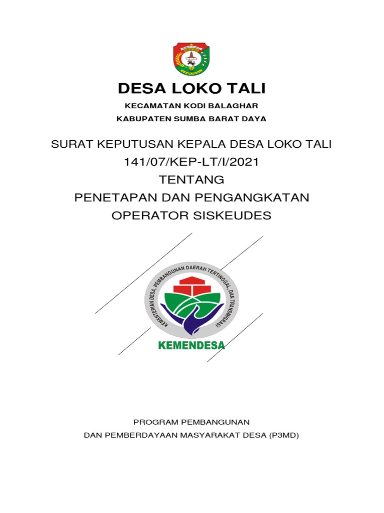 Contoh SK Operator Desa | PDF