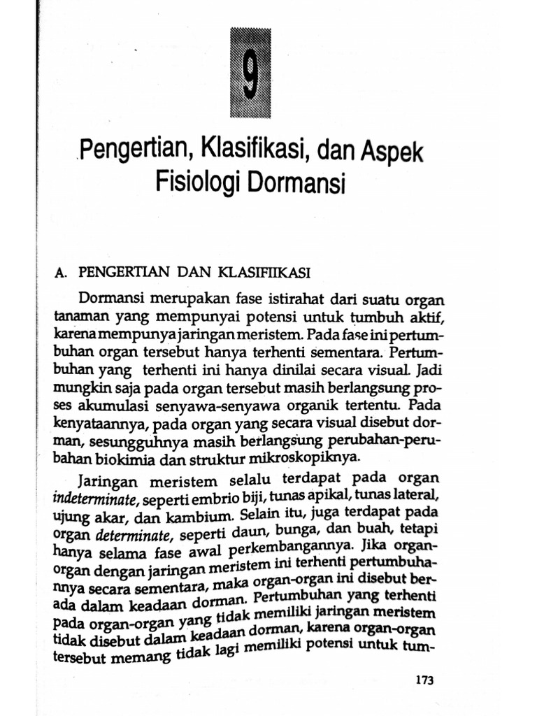 Bab Ix Pengertian, Klasifikasi, Dan Aspek Fisiologi Dormansi | PDF