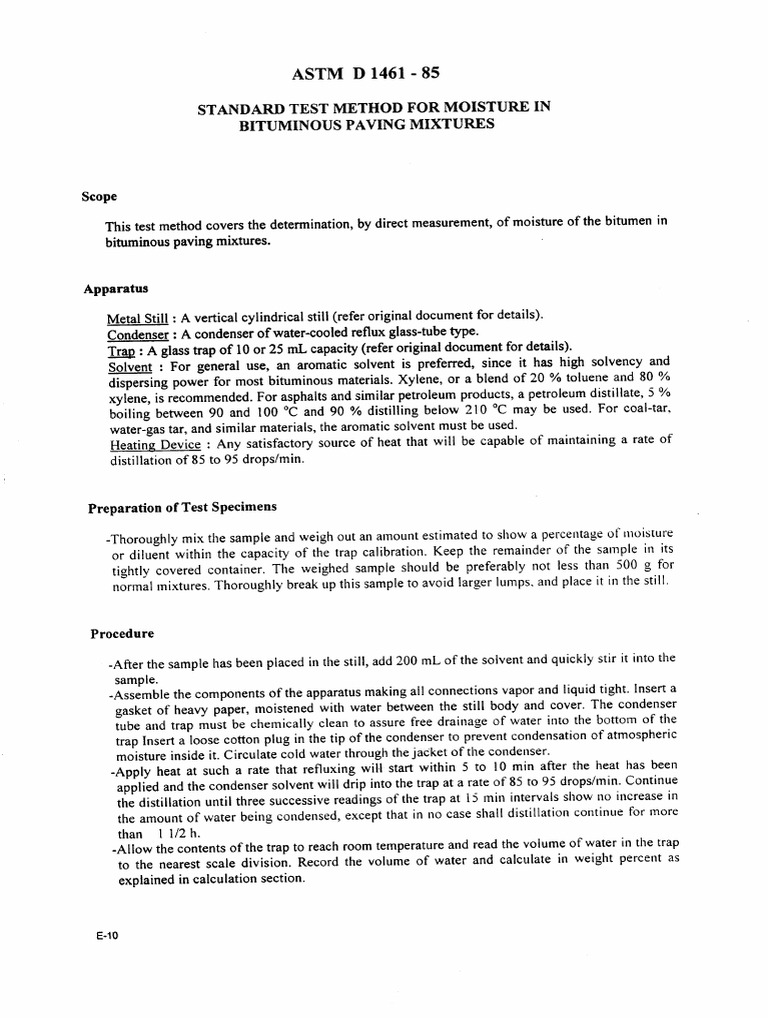 Astm D 1461 | PDF