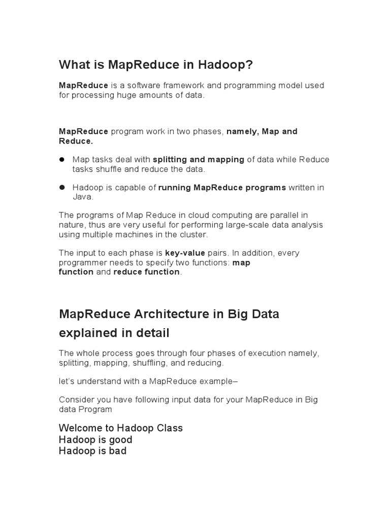 MapReduce in Hadoop Explained | PDF | Map Reduce | Apache Hadoop