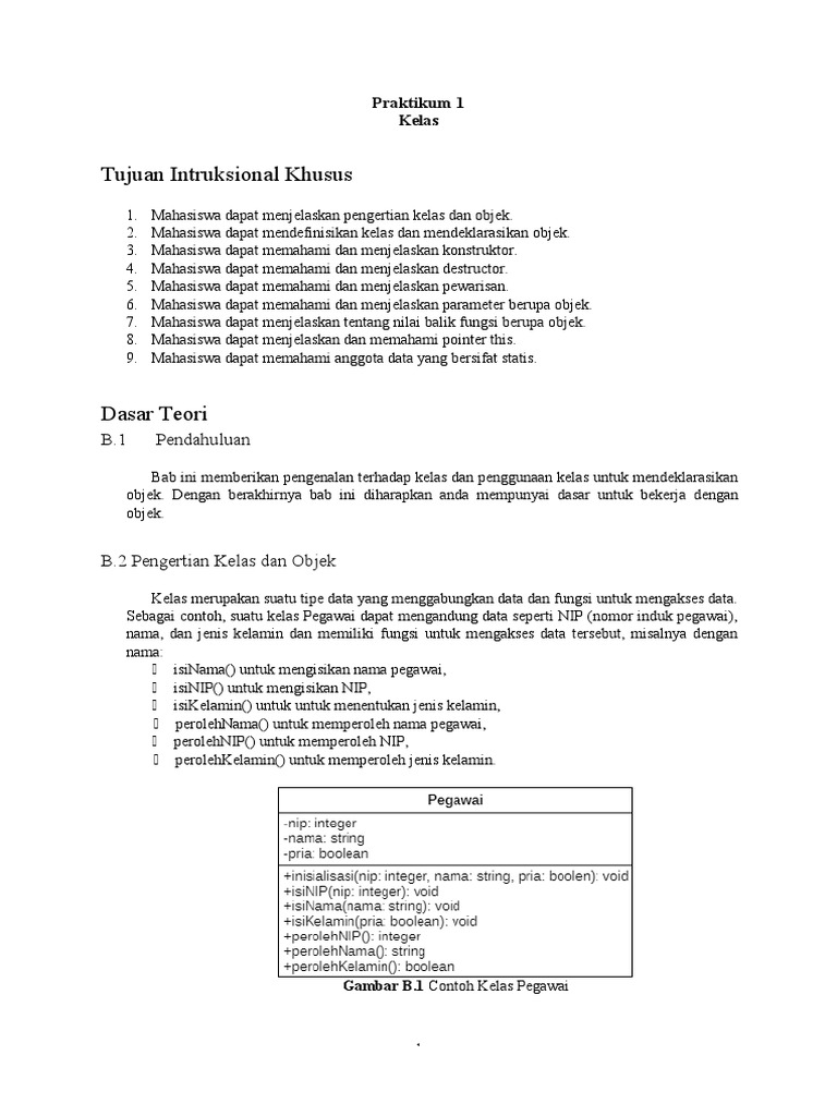 Praktikum 1 Class Diagram | PDF