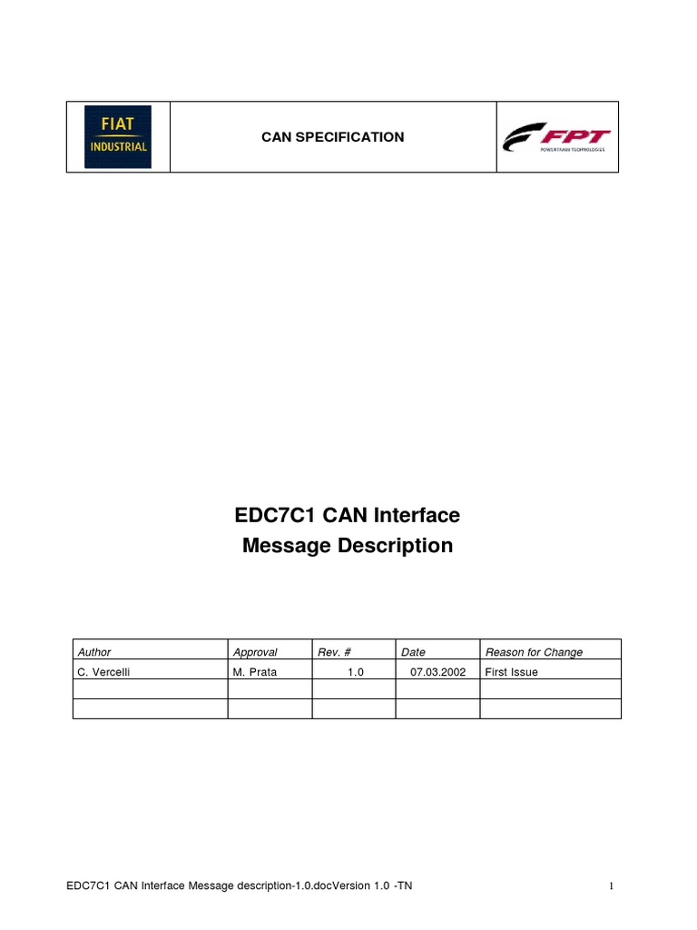 EDC7C1 - CAN Specification | Download Free PDF | Manufactured Goods ...