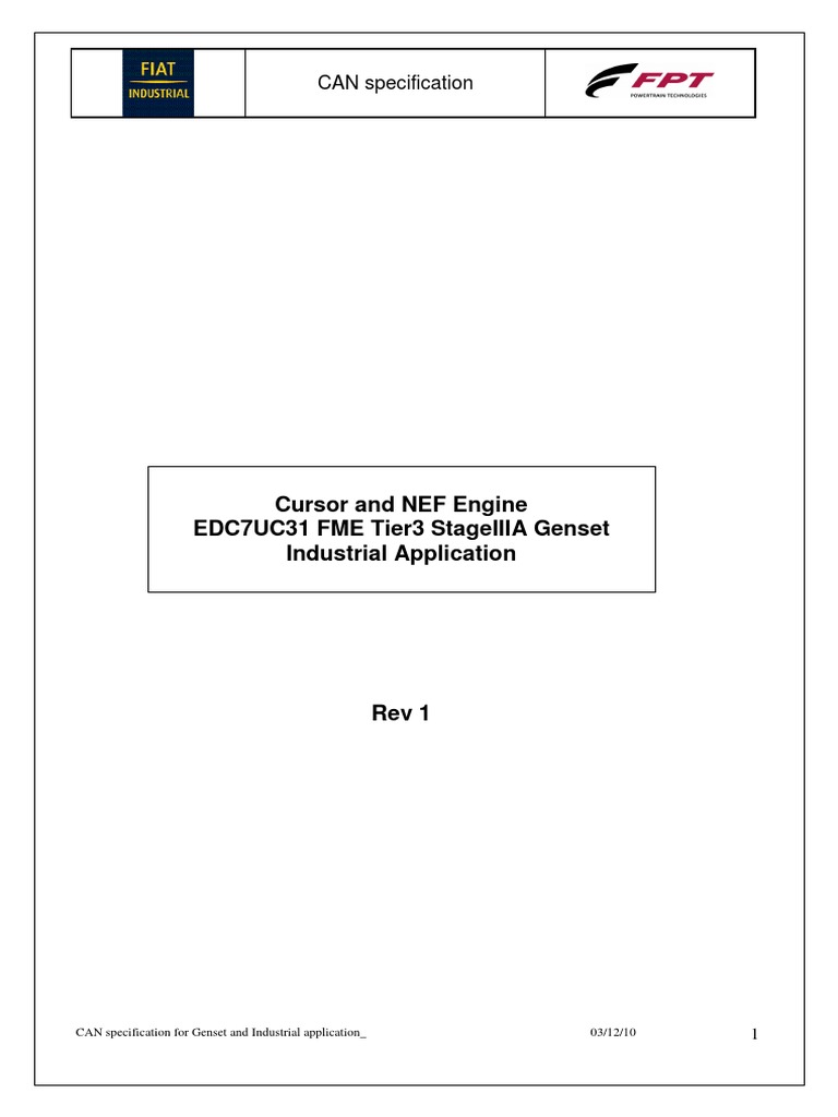 EDC7UC31 - CAN Specification | PDF | Torque | Engines