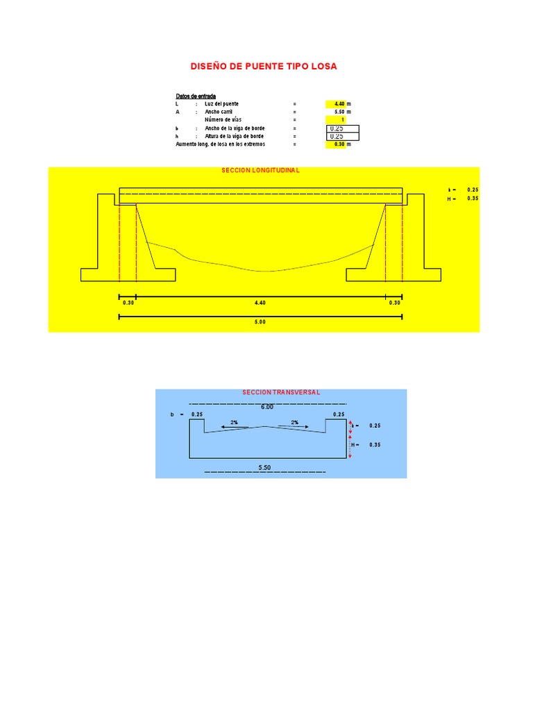 Diseño De Puente Losa Pdf Mecanica Clasica Materiales De Construcción