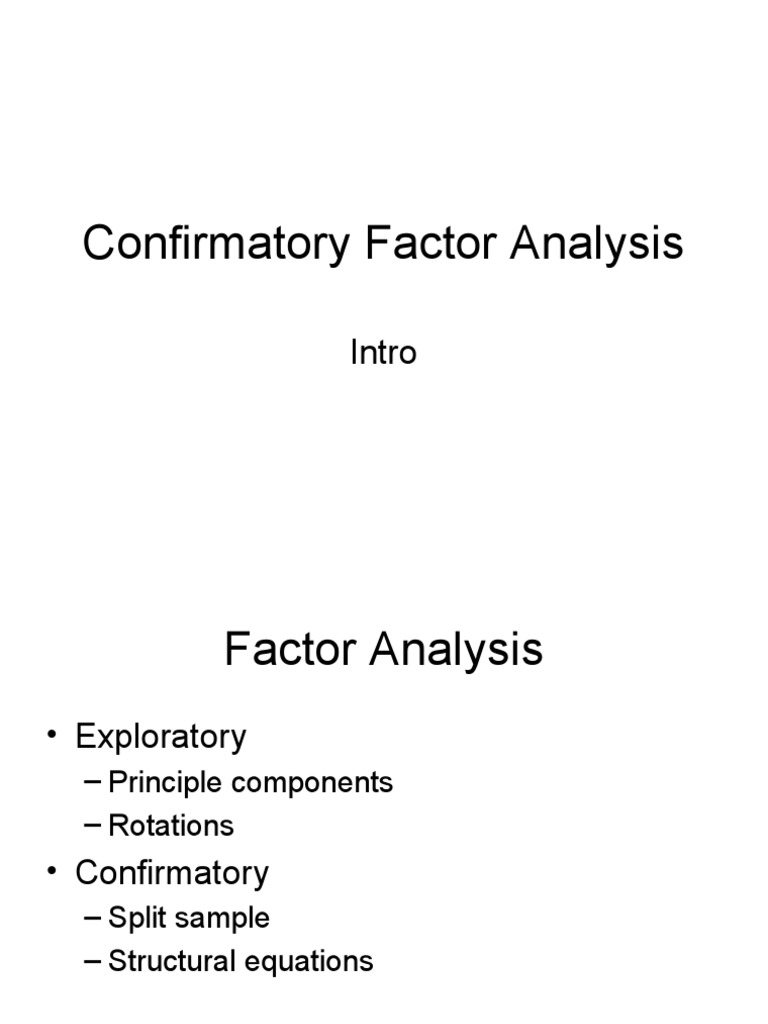 Confirmatory Factor Analysis: Intro | PDF | Factor Analysis | Matrix ...