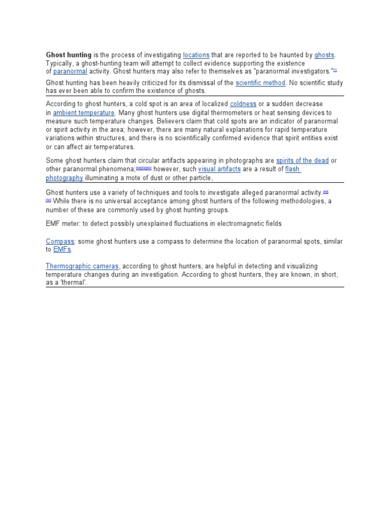 Ghost Hunting Proiect | PDF | Philosophy