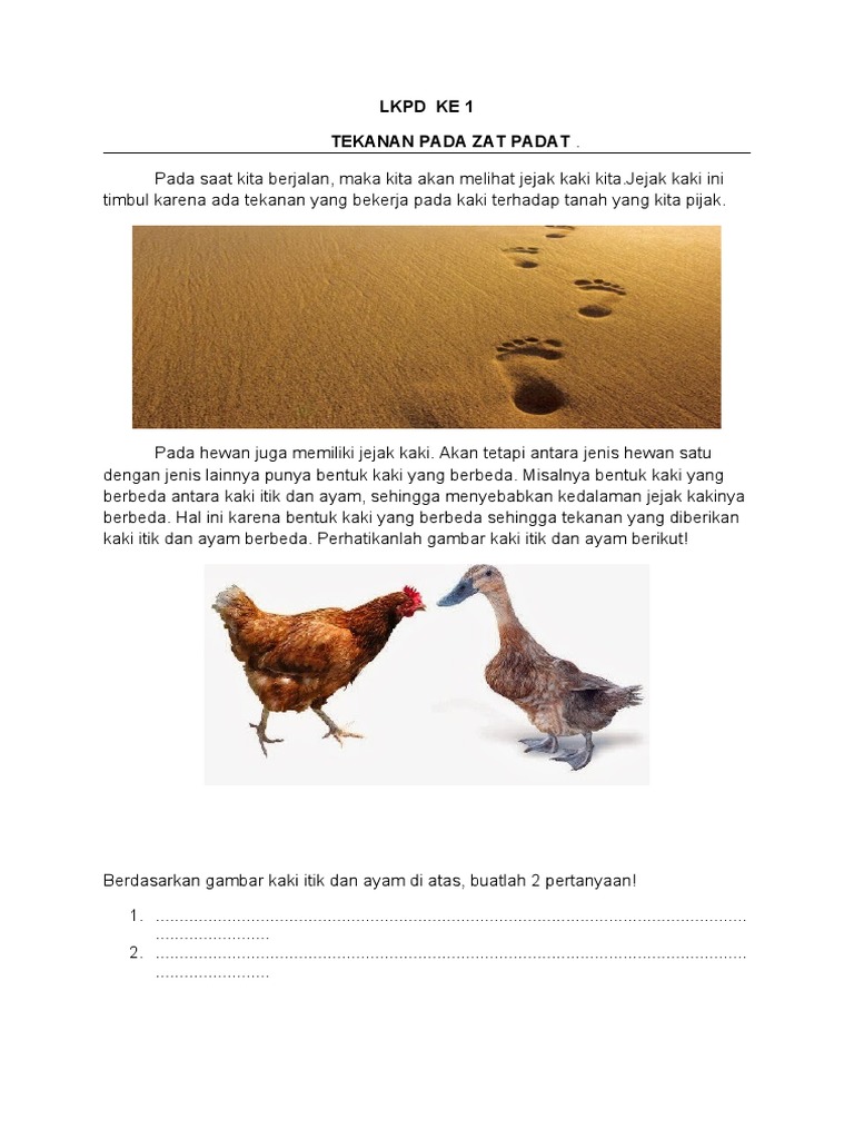 LKPD Tekanan Pada Zat Padat | PDF