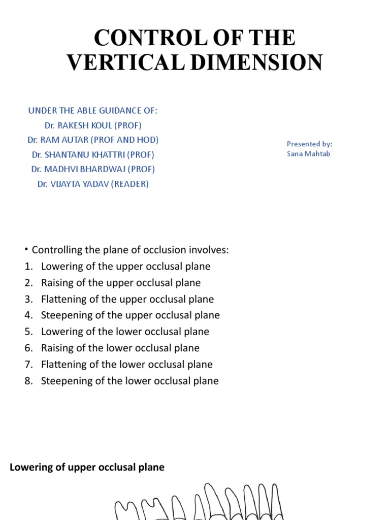 Control of Vertical Dimension | PDF