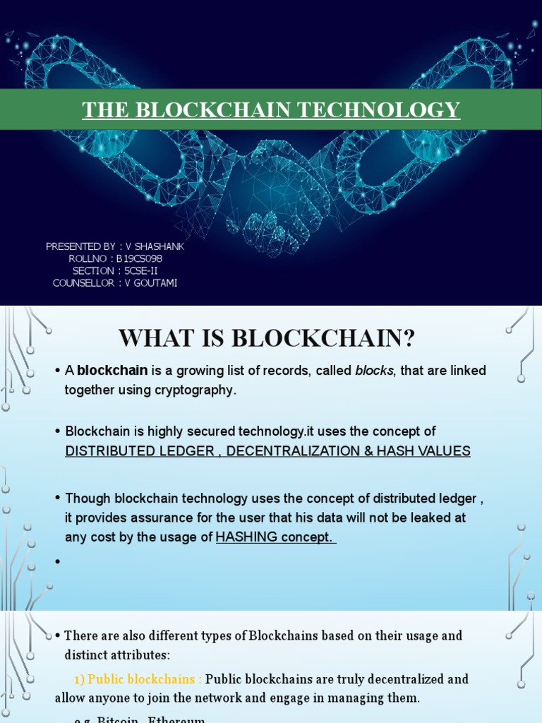 The Blockchain Technology Pdf Computing Computer Science