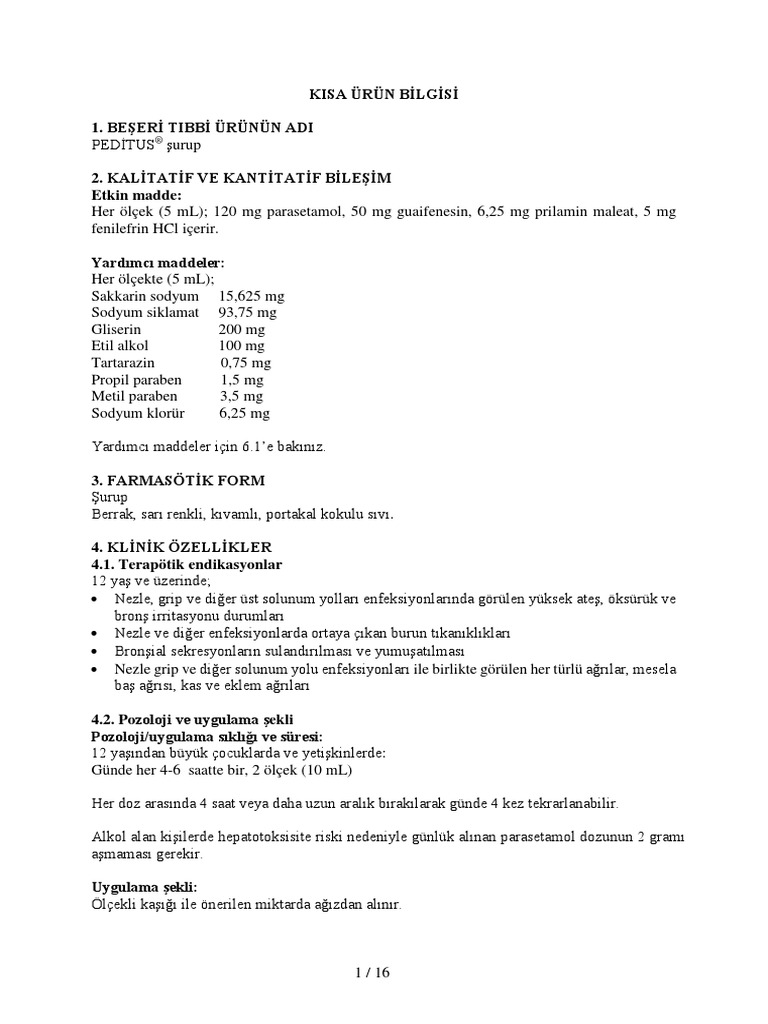 PEDİTUS Şurup-Küb - PDF | PDF