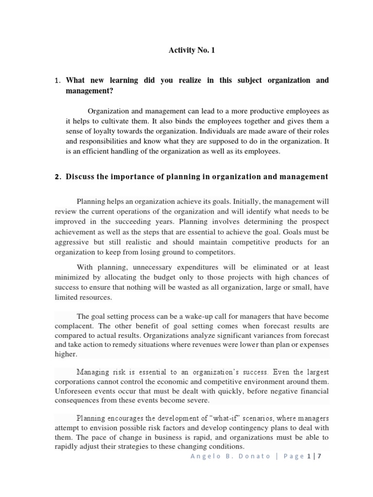 Orgnization and Management | PDF | Leadership | Strategic Management