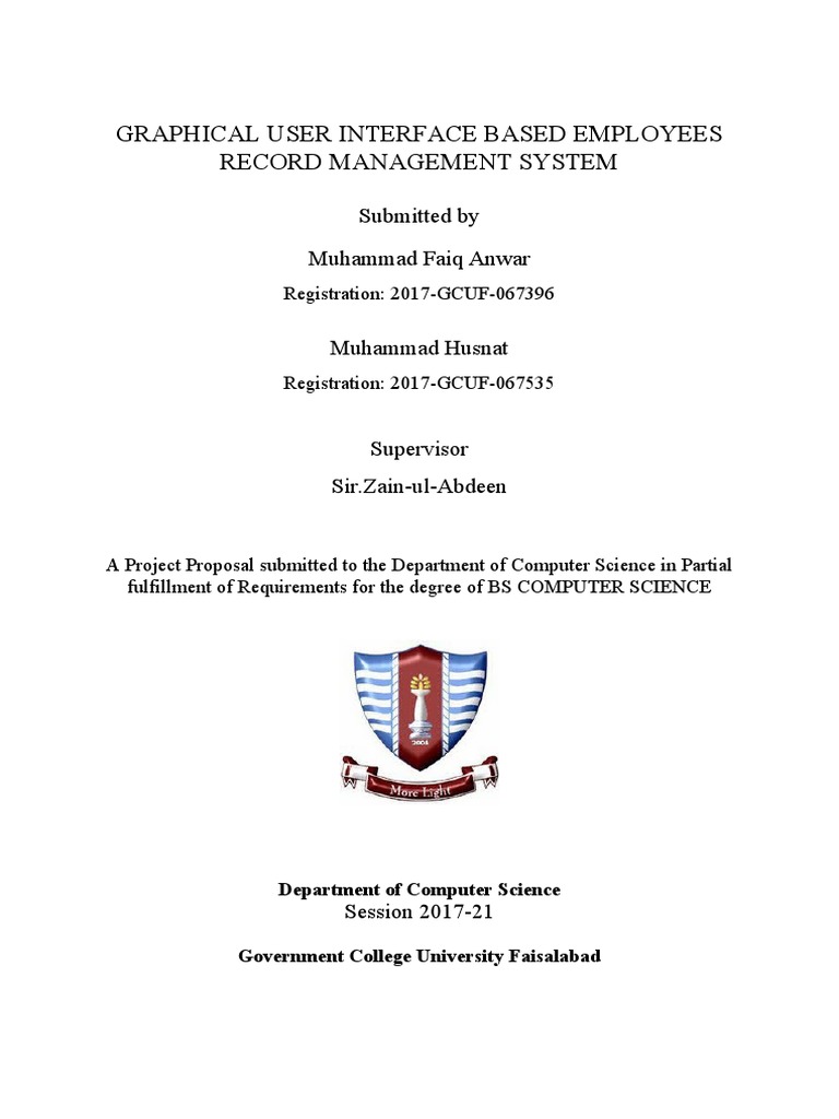 Employees Record Management System Project Proposal | PDF | Microsoft ...