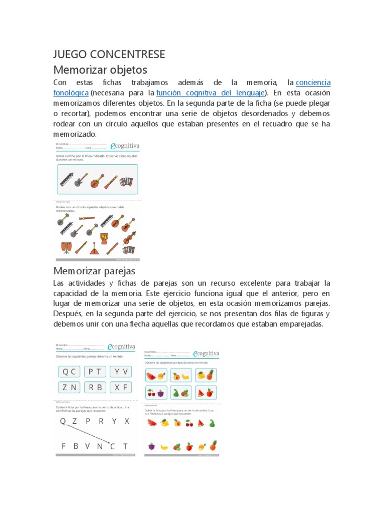 Juego Concentrese | PDF | Memoria | Juego de azar