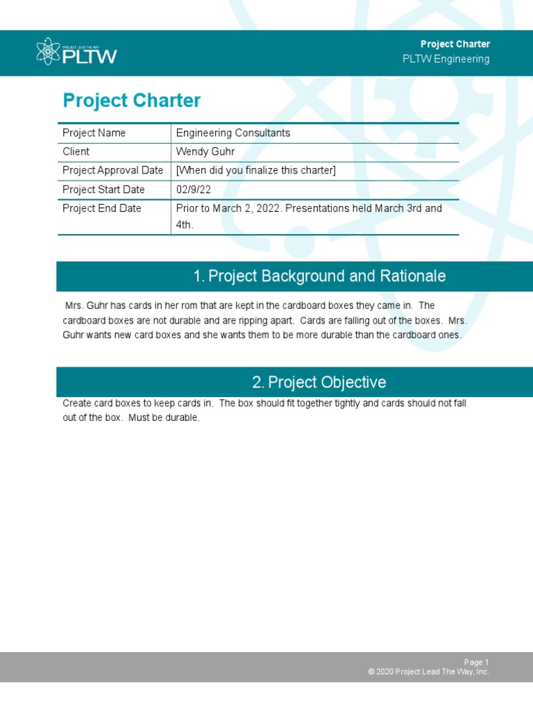 Project Charter | PDF