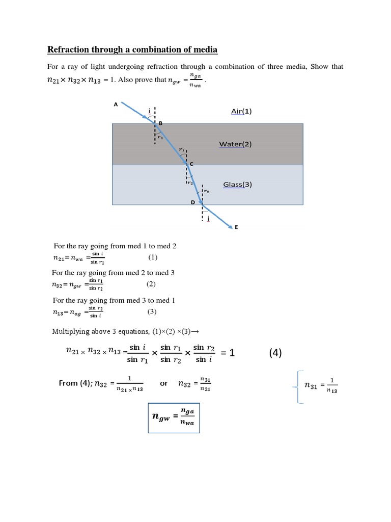 3.refraction-Combination of Media | PDF